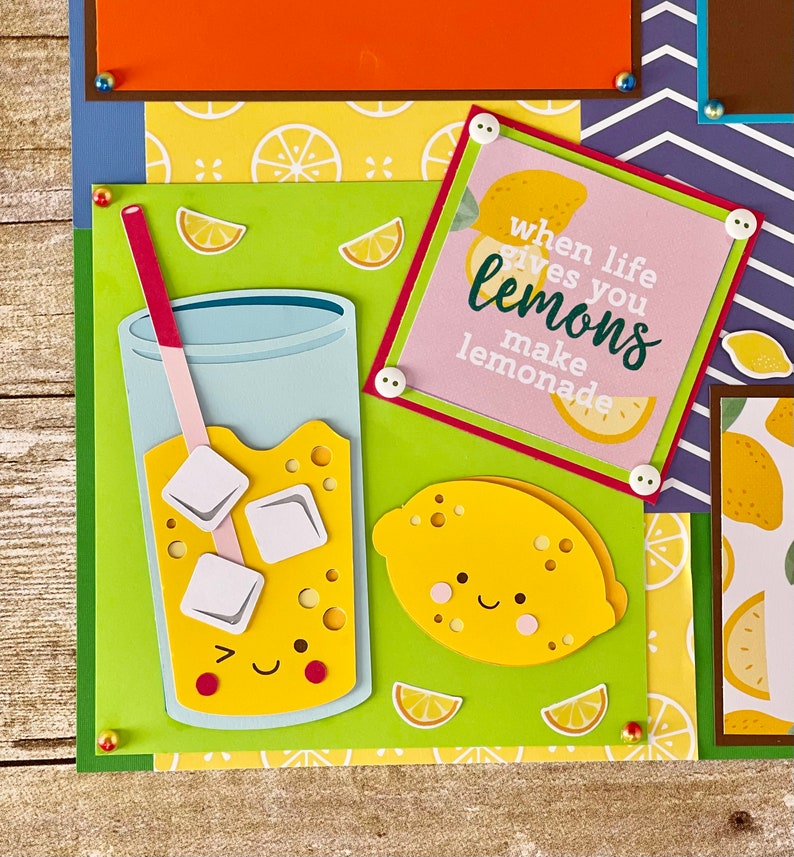 12x12 Summer/lemon Scrapbook Pages - Etsy