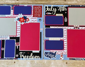 12x12 Independence Day Scrapbook Pages | Etsy