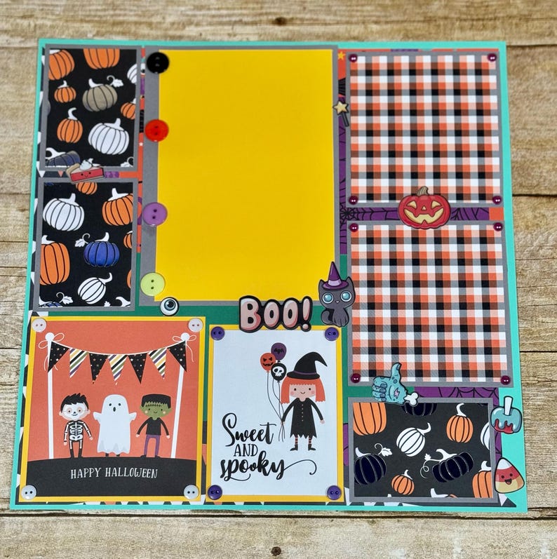 12x12 Halloween Scrapbook Pages - Etsy