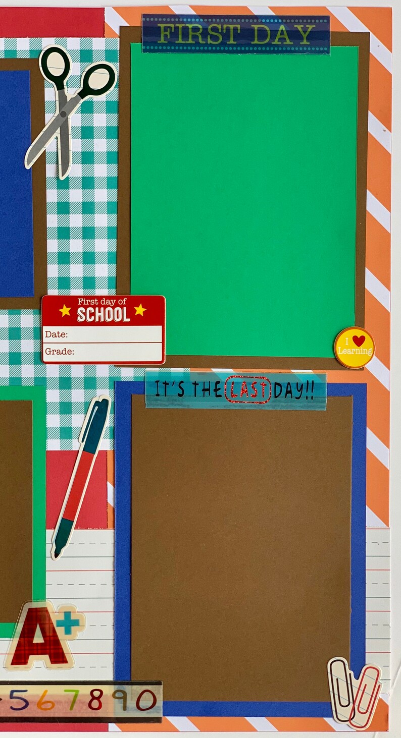 12x12 Boy / Girl 4th Grade Scrapbook Pages - Etsy