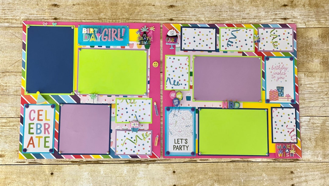 12x12 Birthday Scrapbook Pages - Etsy