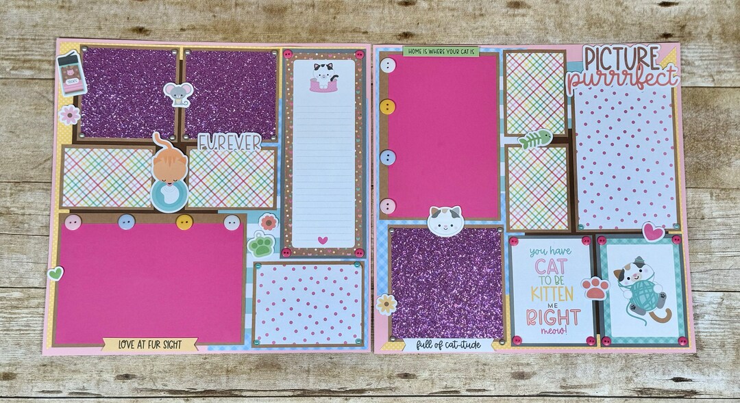 12x12 Cat Scrapbook Pages - Etsy