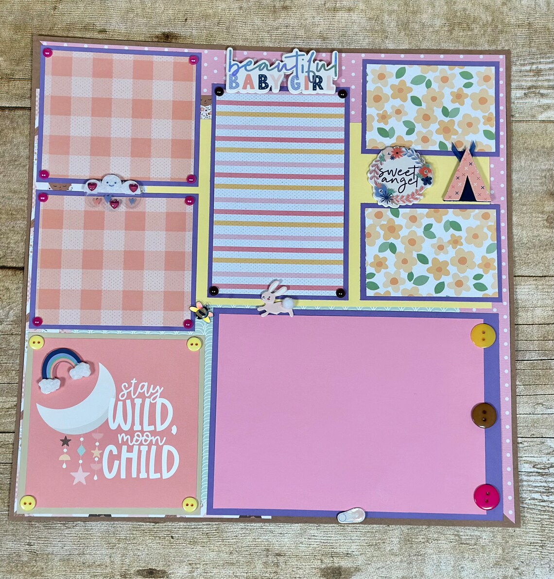12x12 Baby Girl Scrapbook Pages - Etsy