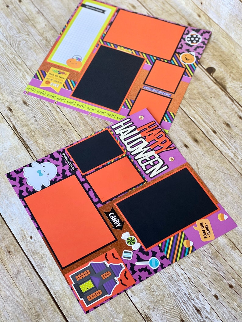 12x12 Halloween Scrapbook Pages - Etsy