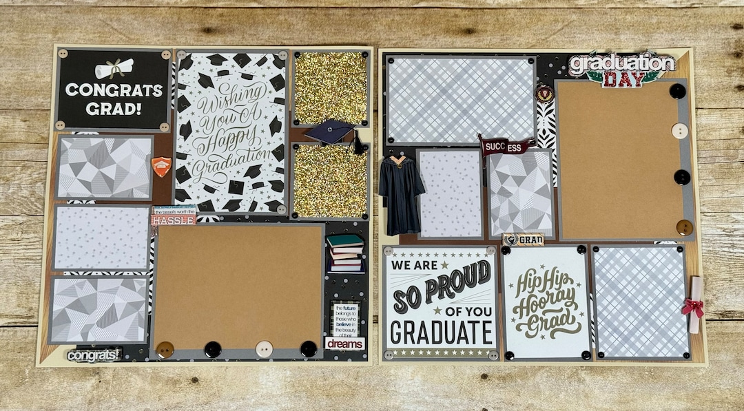 12x12 Graduation Scrapbook Pages - Etsy