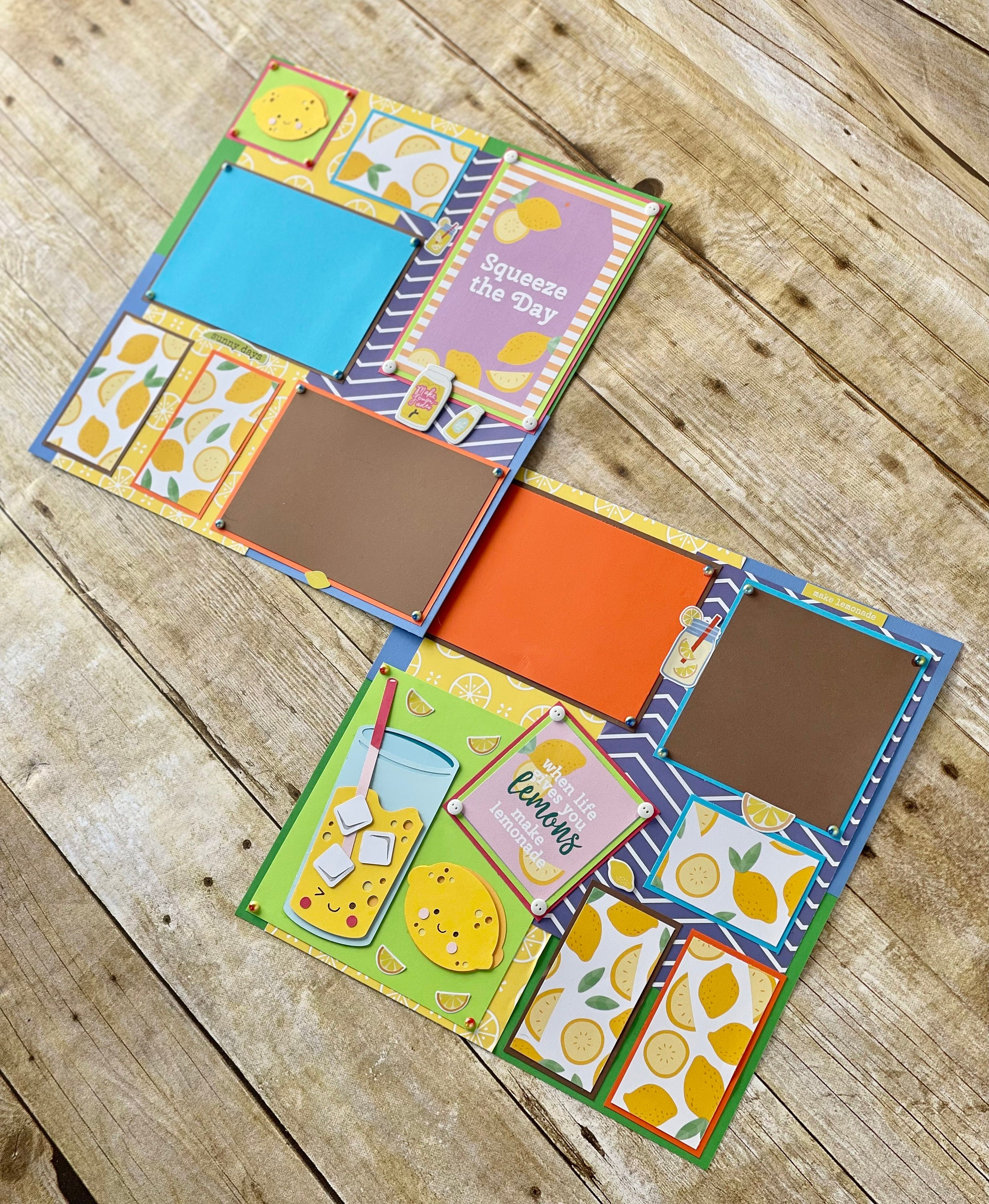 12x12 Summer/lemon Scrapbook Pages - Etsy