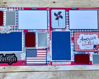 12x12 Independence Day Scrapbook Pages - Etsy