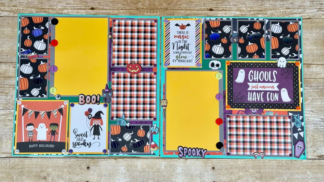 12x12 Halloween Scrapbook Pages - Etsy