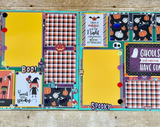 12x12 Halloween Scrapbook Pages - Etsy