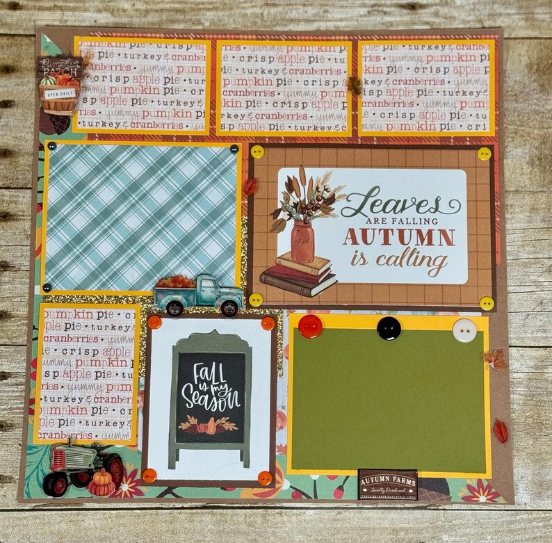 12x12 Autumn Scrapbook Pages - Etsy