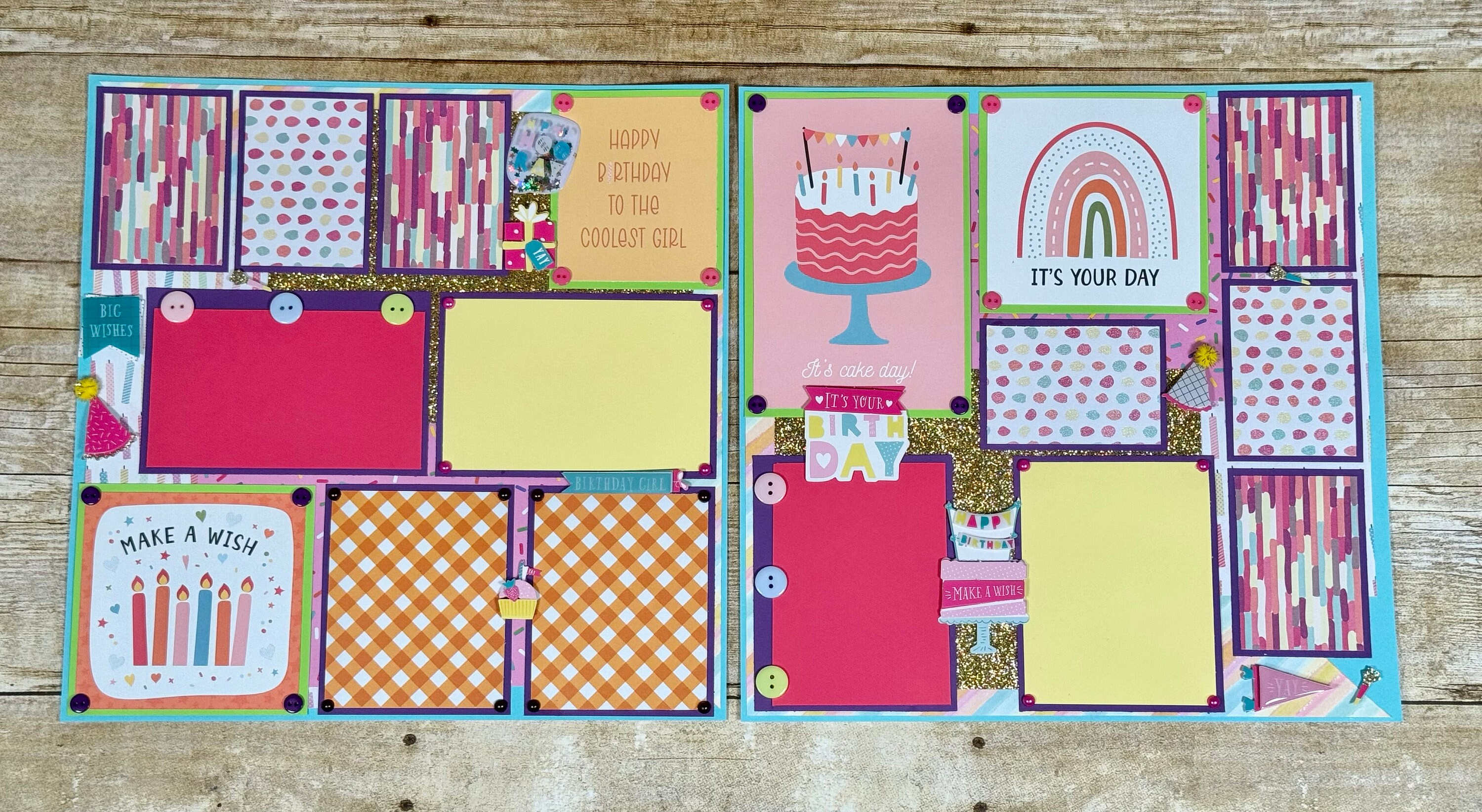 12x12 Birthday Girl Scrapbook Pages - Etsy