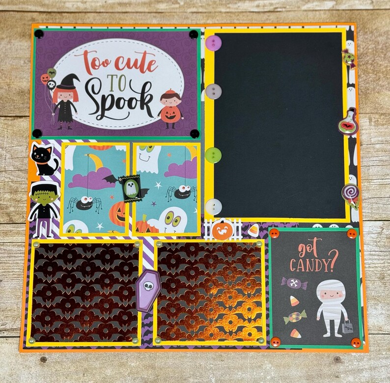 12x12 Halloween Scrapbook Pages - Etsy