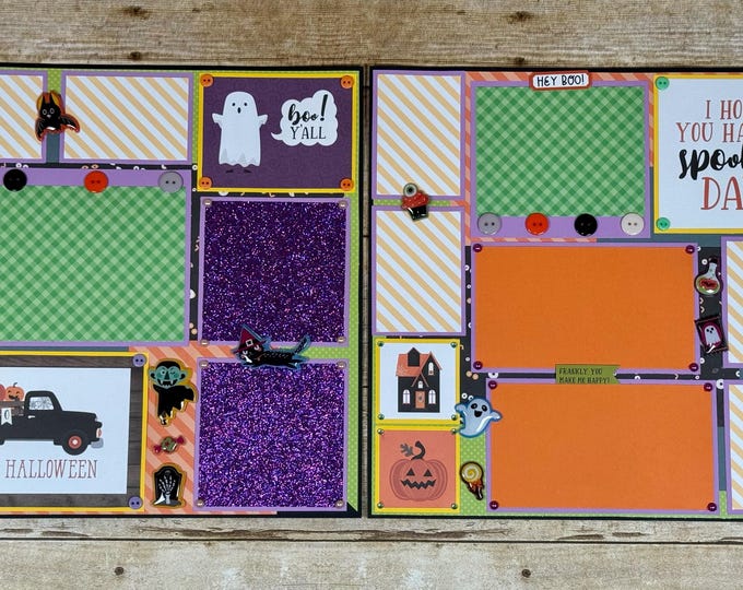 12x12 Halloween Scrapbook Pages - Etsy