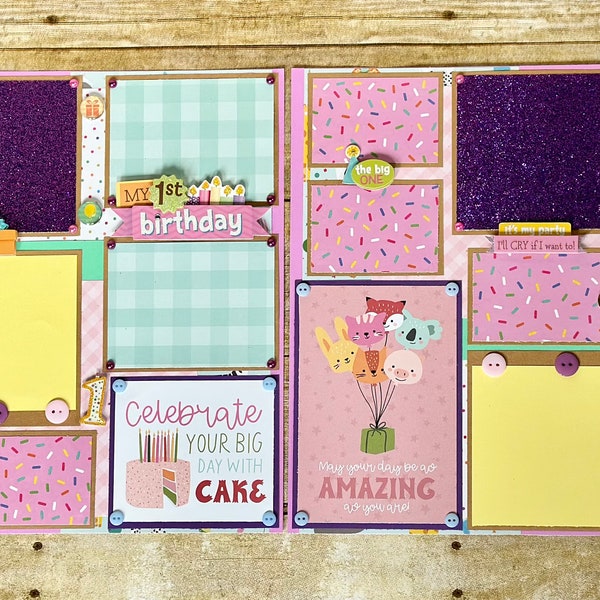 1st Birthday Scrapbook Pages - Etsy
