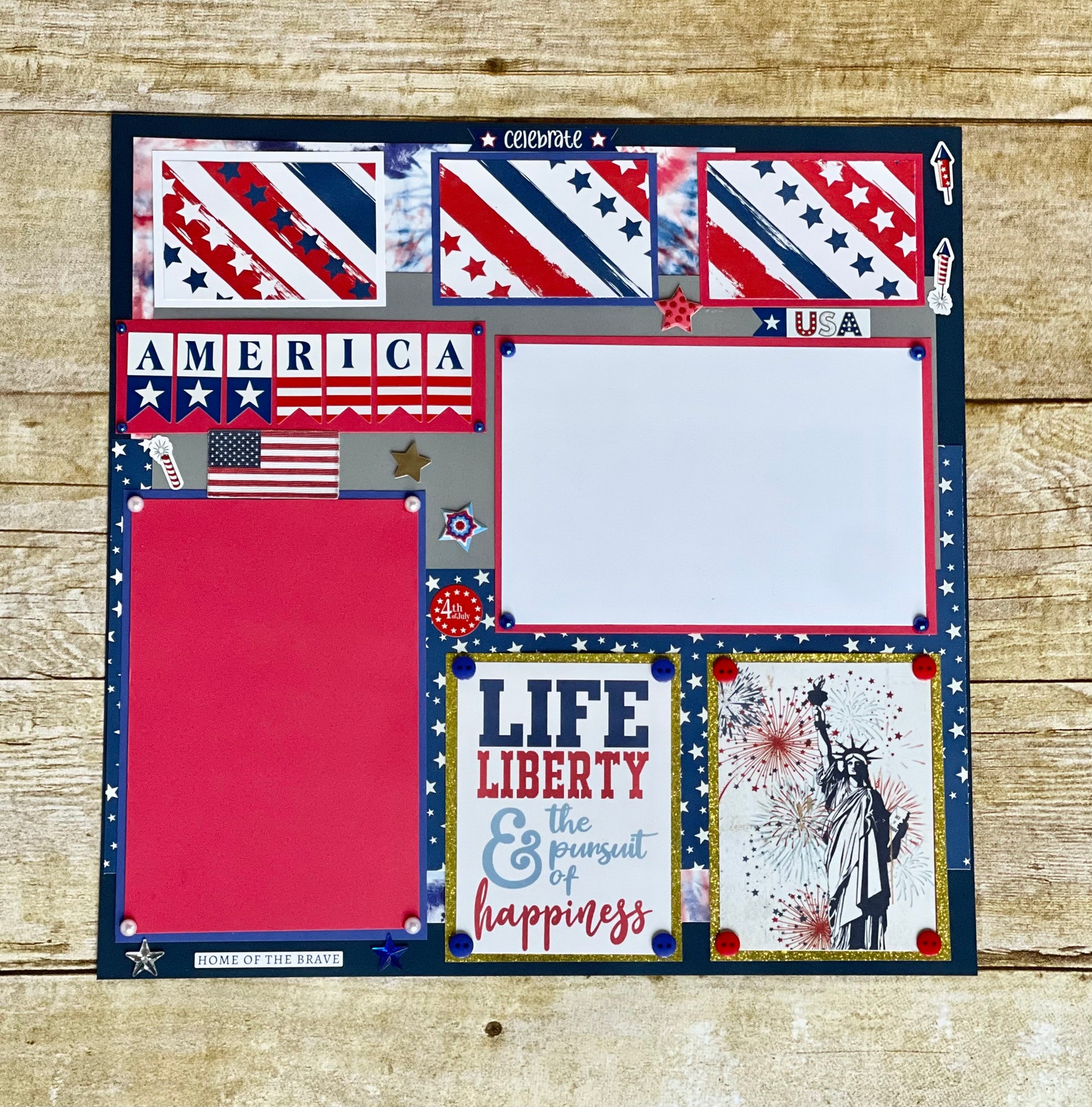 12x12 Independence Day Scrapbook Pages - Etsy