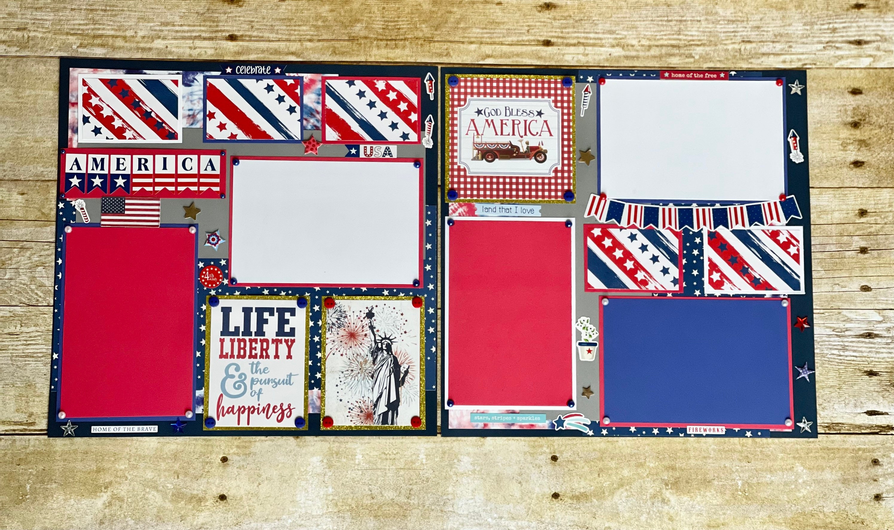 12x12 Independence Day Scrapbook Pages - Etsy