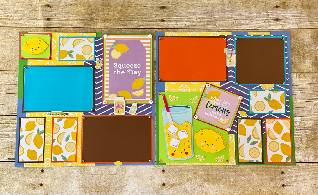 12x12 Summer/lemon Scrapbook Pages - Etsy