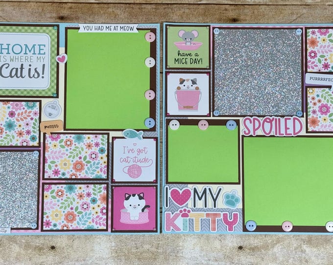 12x12 Cat Scrapbook Pages - Etsy