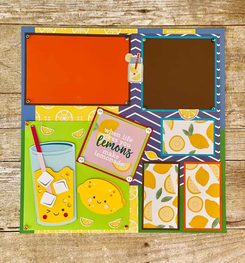 12x12 Summer/lemon Scrapbook Pages - Etsy
