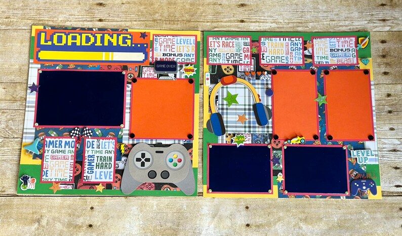 12x12 Gamer Scrapbook Pages - Etsy