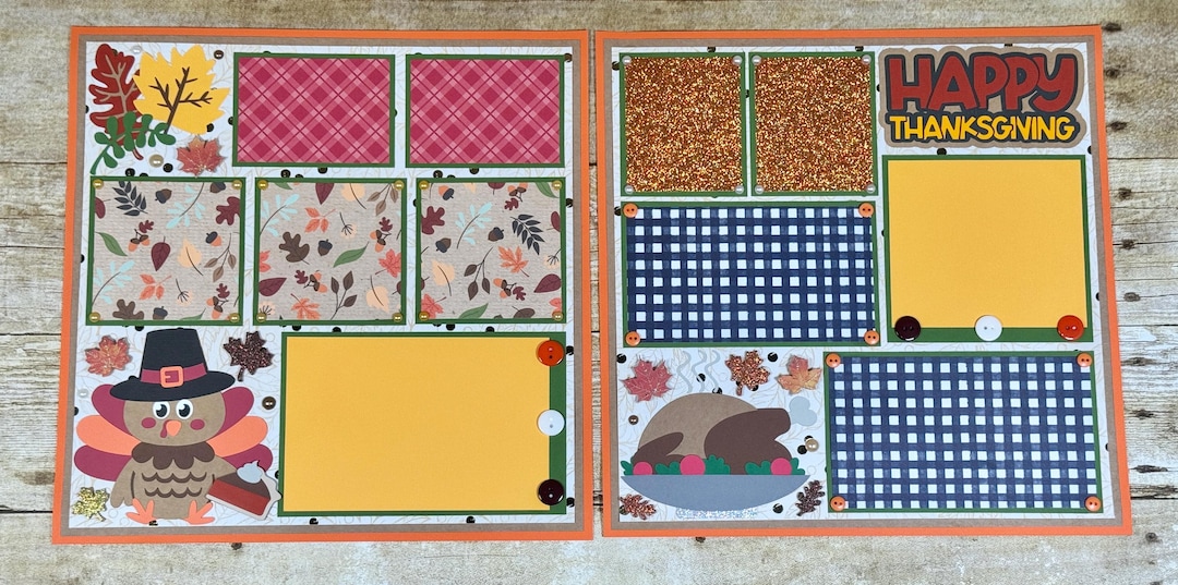 Thanksgiving Scrapbook Pages - Etsy