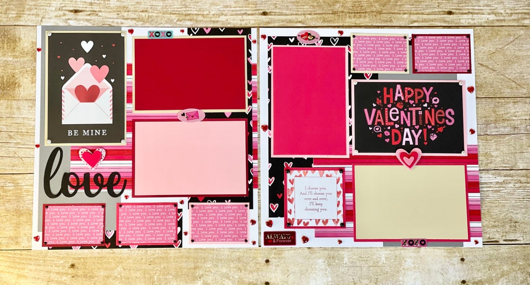 12x12 Valentine’s Day Scrapbook Pages - Etsy