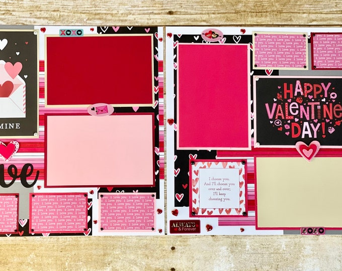 12x12 Valentine’s Day Scrapbook Pages - Etsy