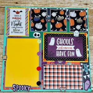 12x12 Halloween Scrapbook Pages - Etsy