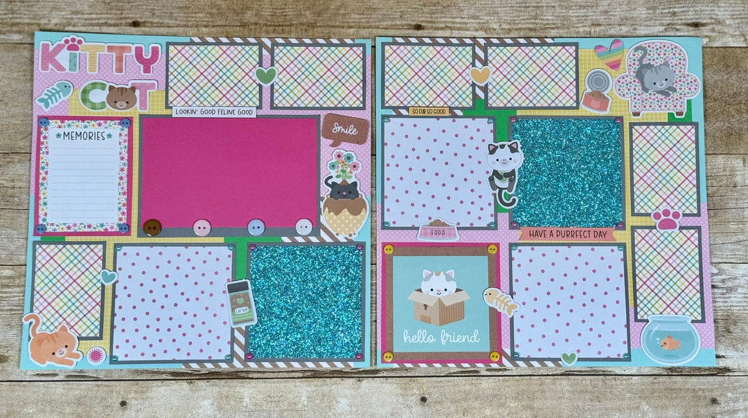 12x12 Cat Scrapbook Pages - Etsy