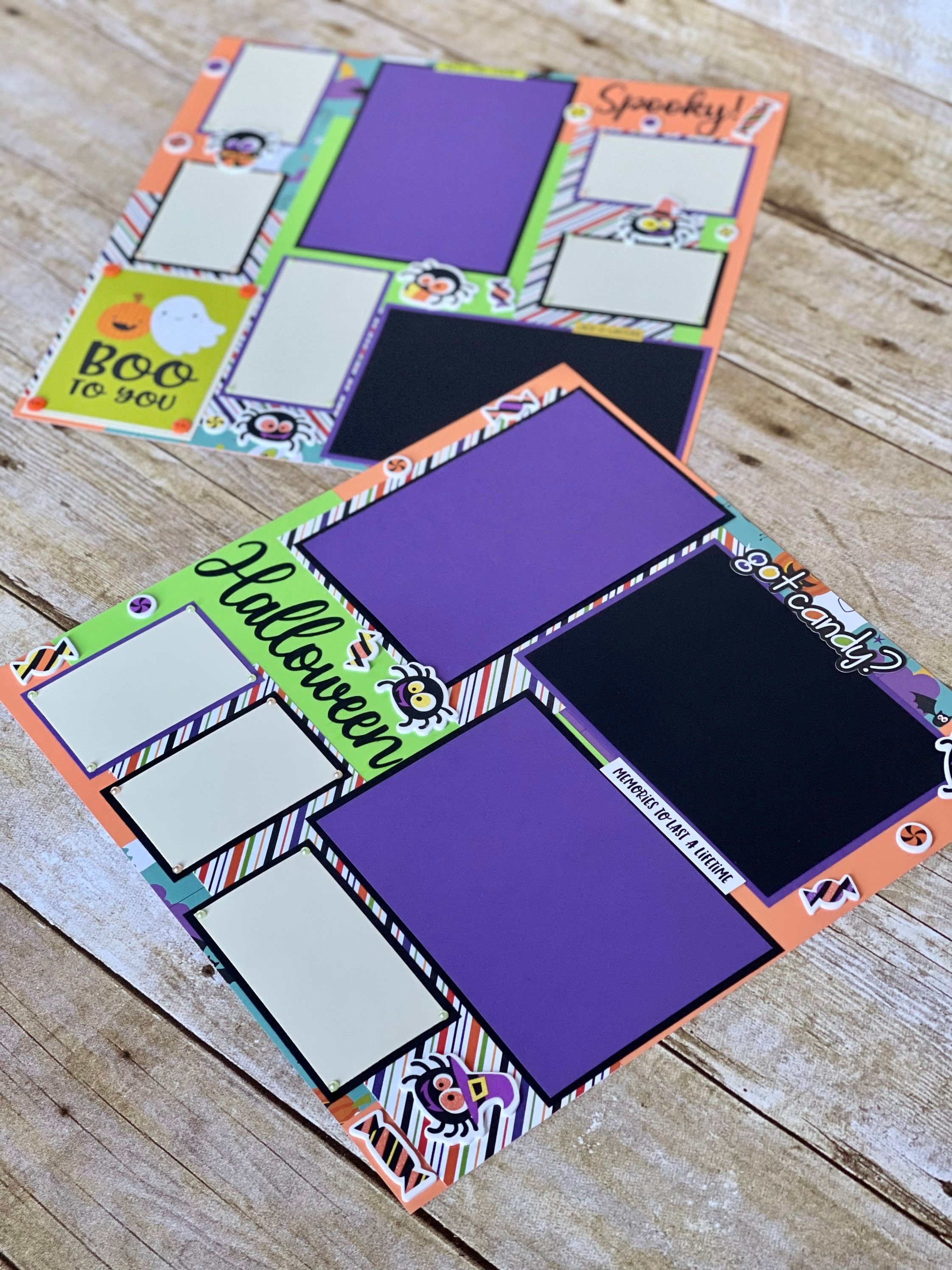 12x12 Halloween Scrapbook Pages - Etsy