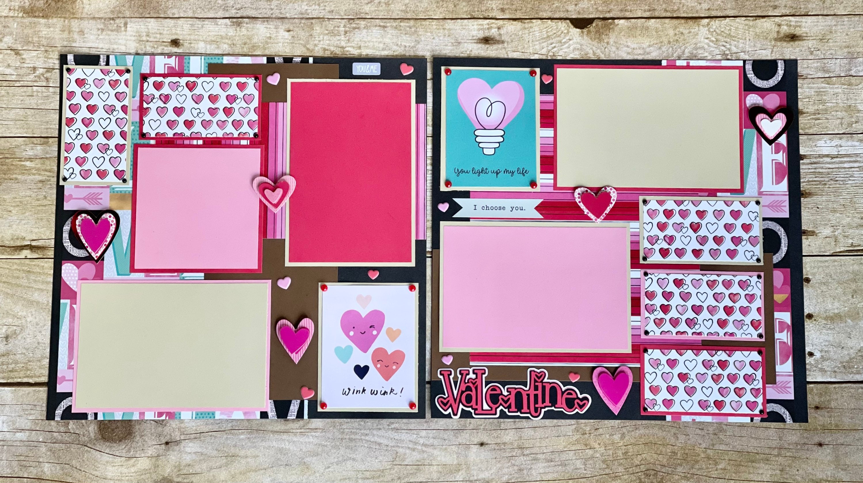 12x12 Valentine’s Day Scrapbook Pages - Etsy
