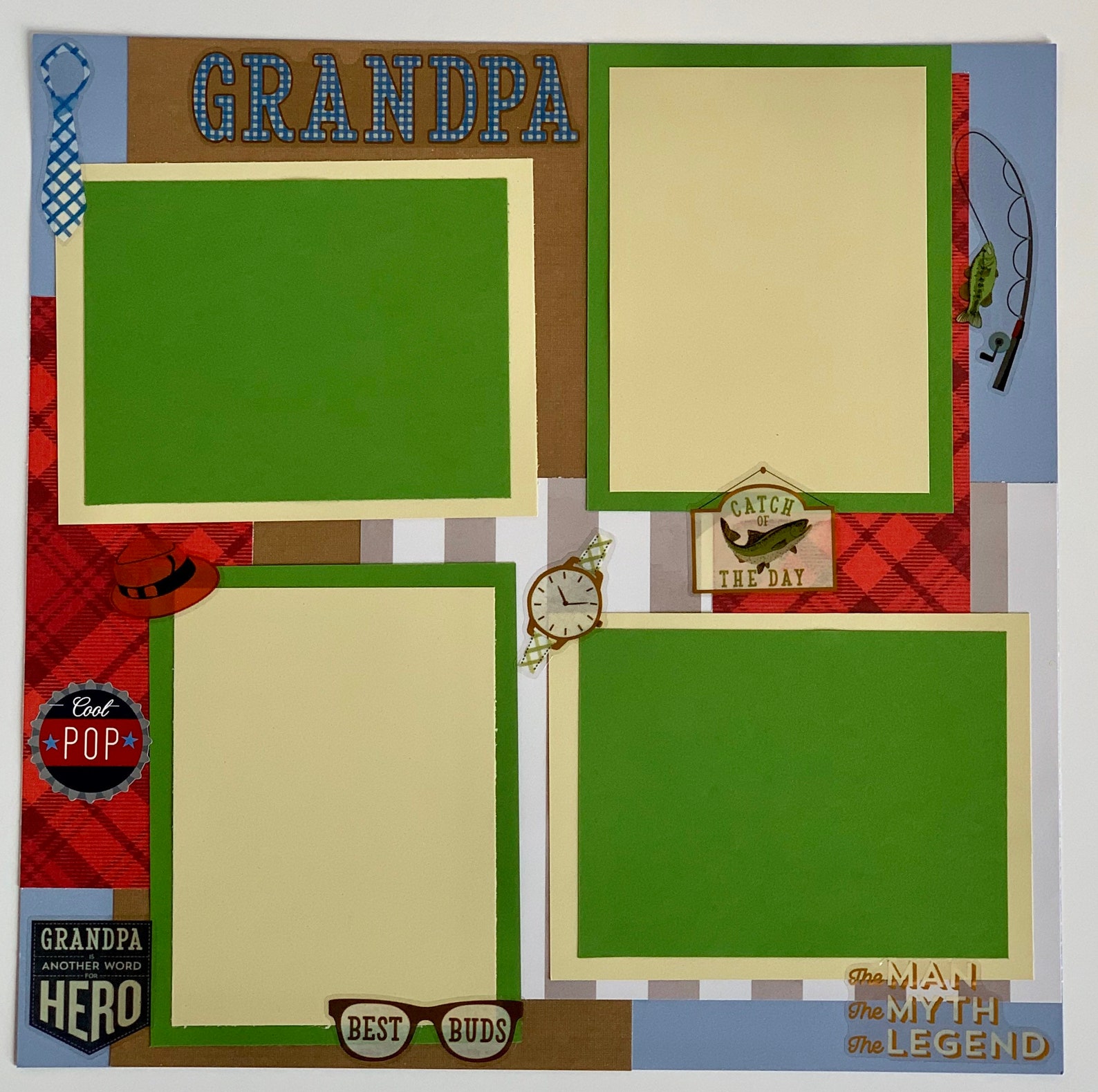 12x12 Grandpa Scrapbook Pages - Etsy