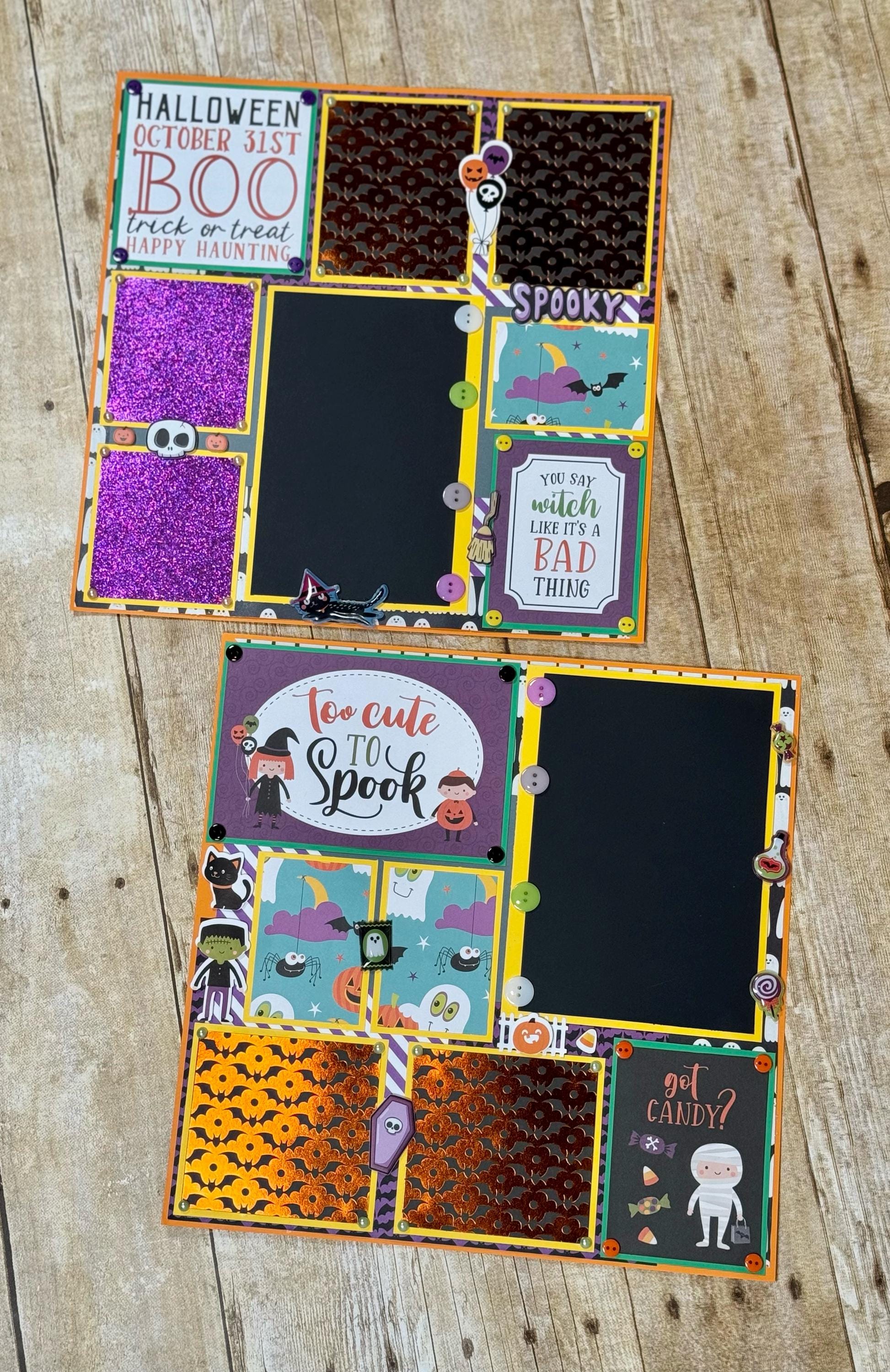 12x12 Halloween Scrapbook Pages - Etsy