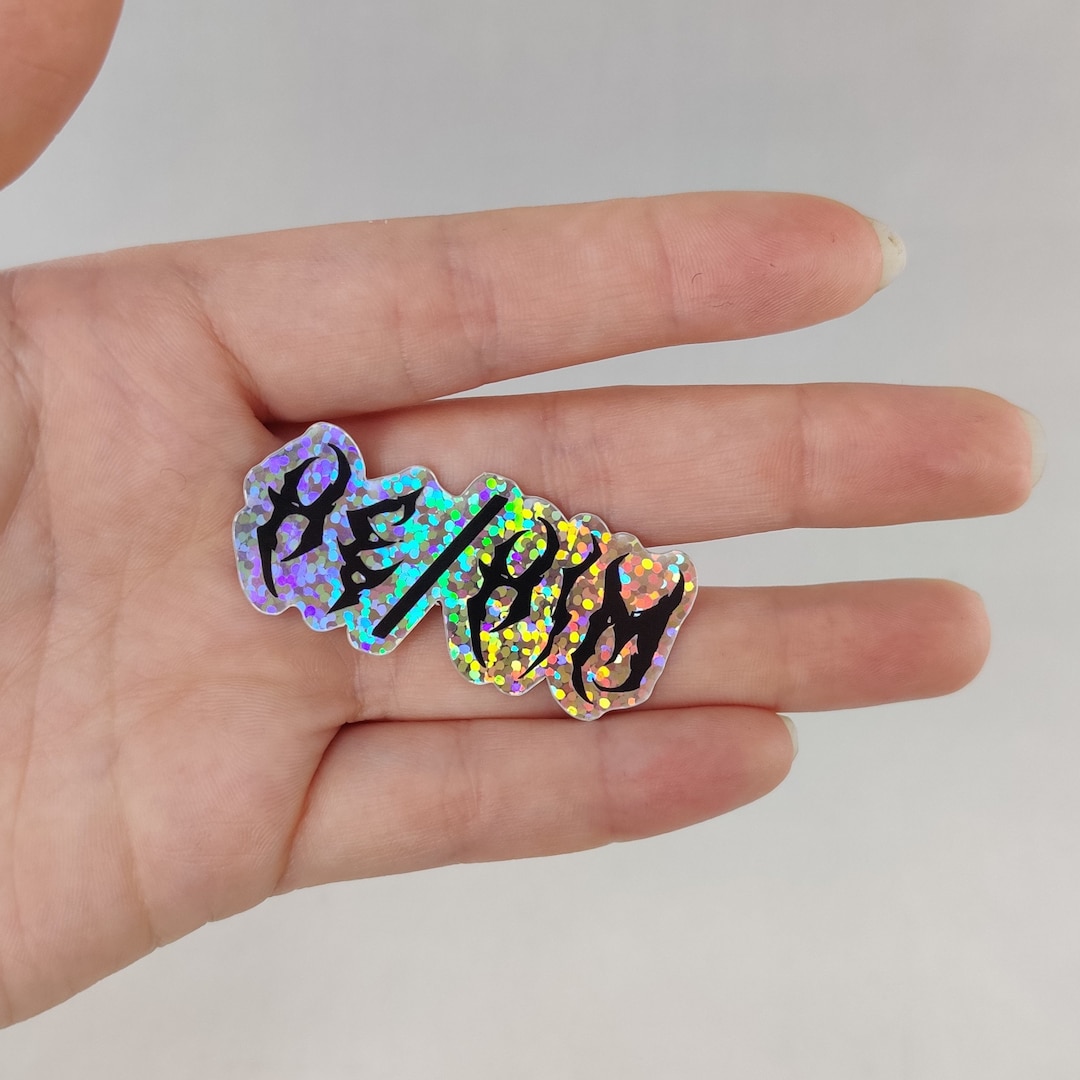He/him Glitter Pronouns Pride Sticker - Etsy