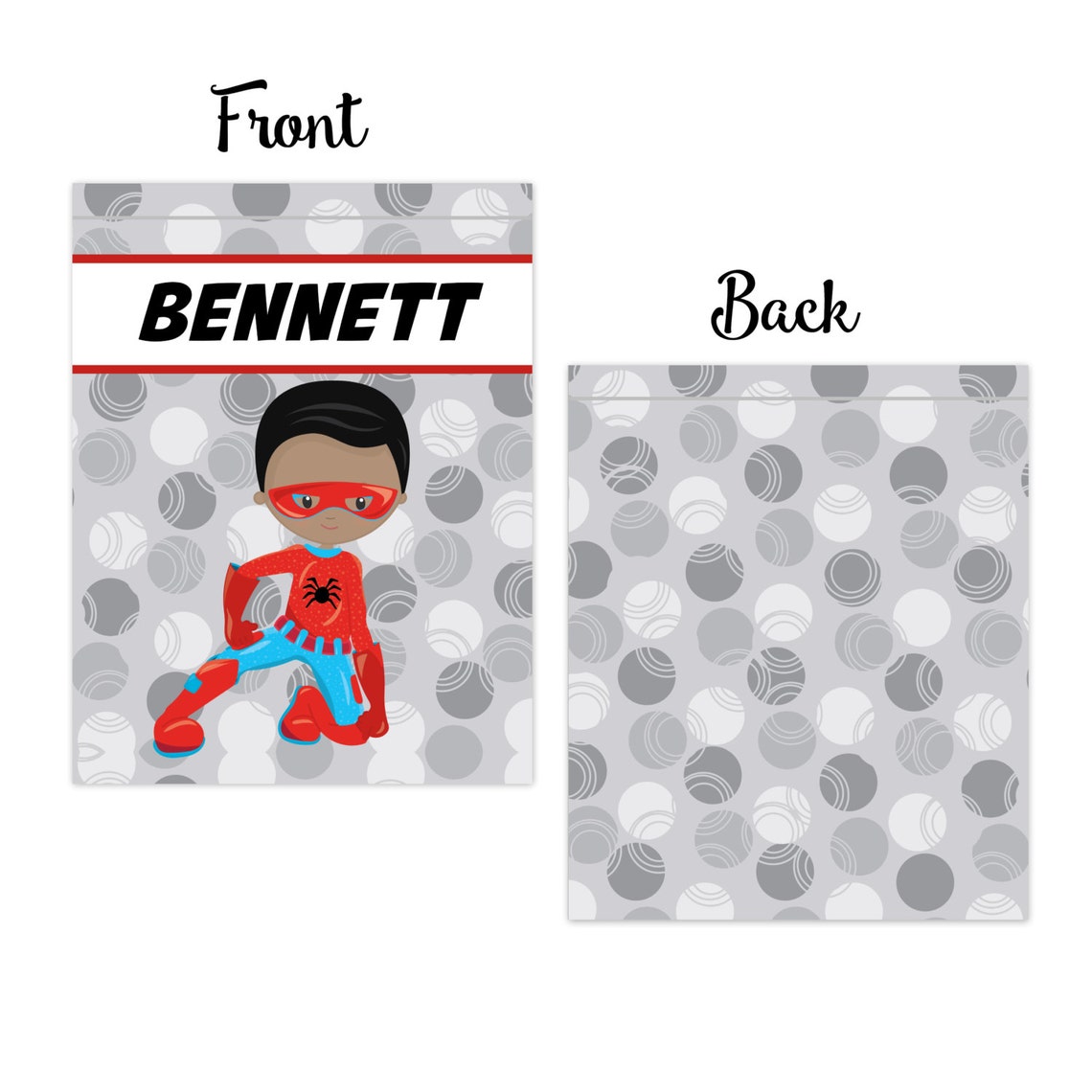 Superhero Personalized Drawstring Backpack - Gray Super Hero Cinch Sack ...
