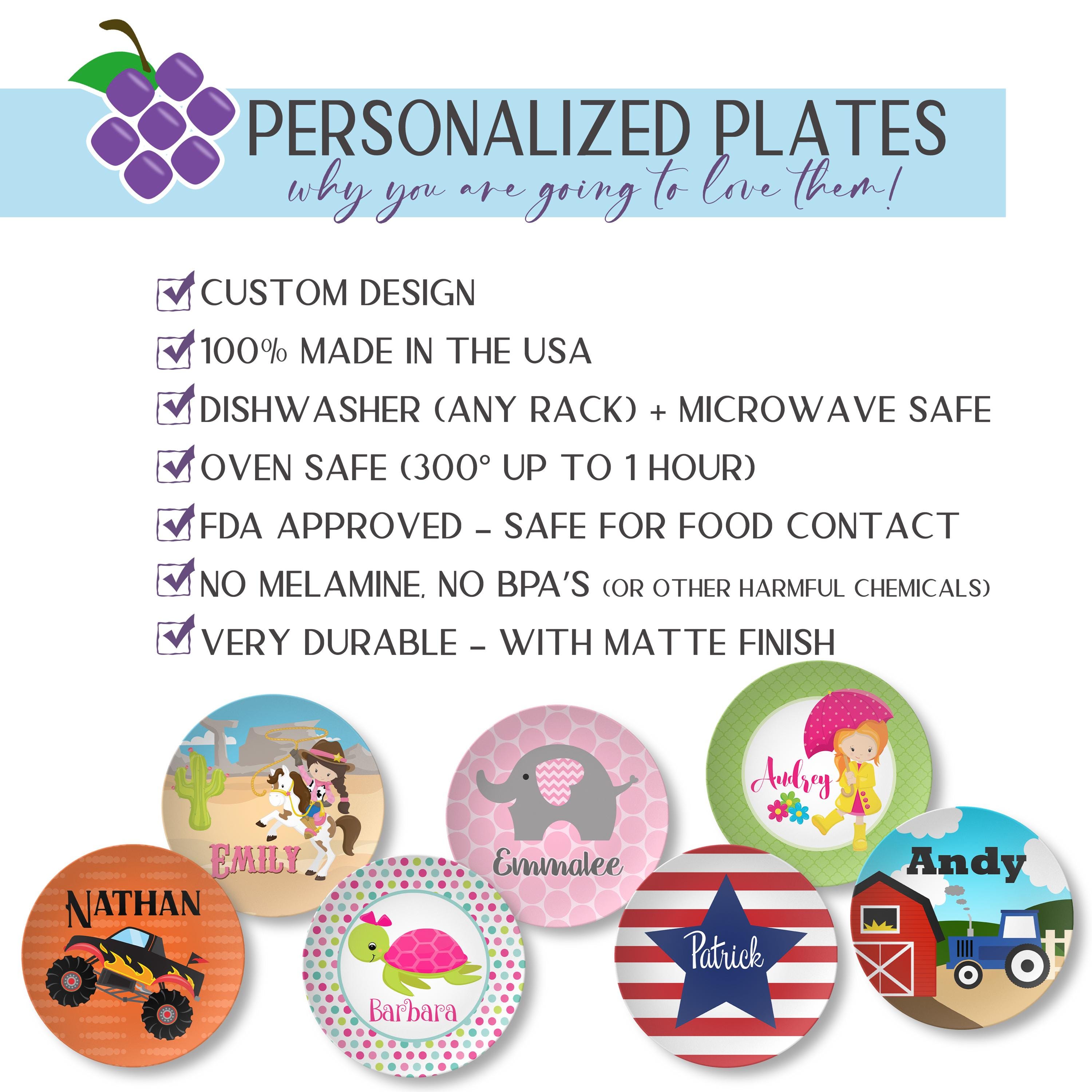 Magician Plate - Blue Polka Dots Magic Bunny Hat Trick Dinnerware Plate ...