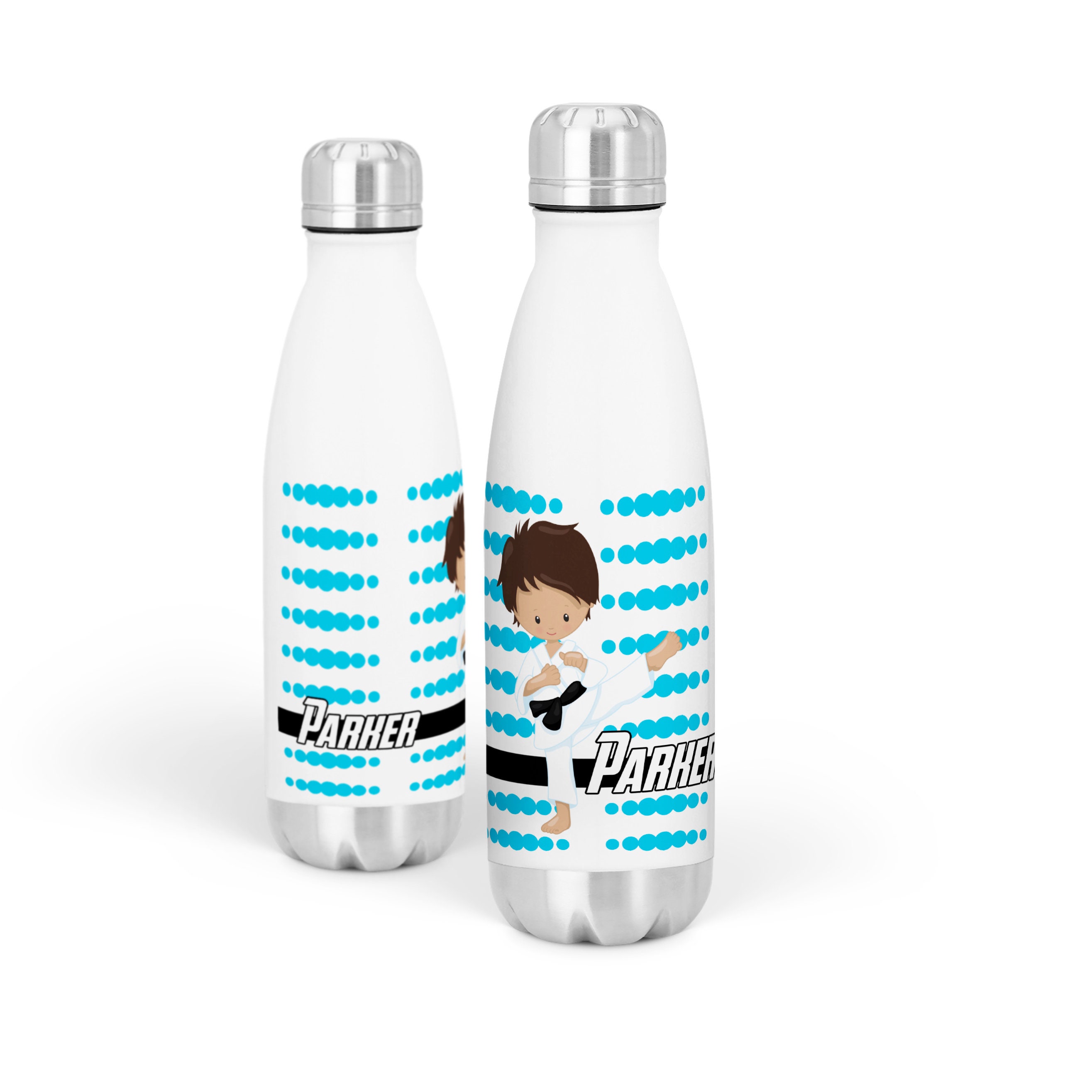 Kids Karate Water Bottle Blue Dots Ninja Stainless Steel - Etsy