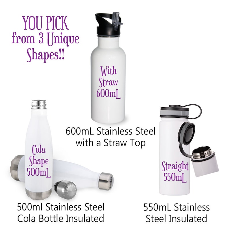 Custom Personalized Water Bottle - Matching Metal Water Bottle Cup ...