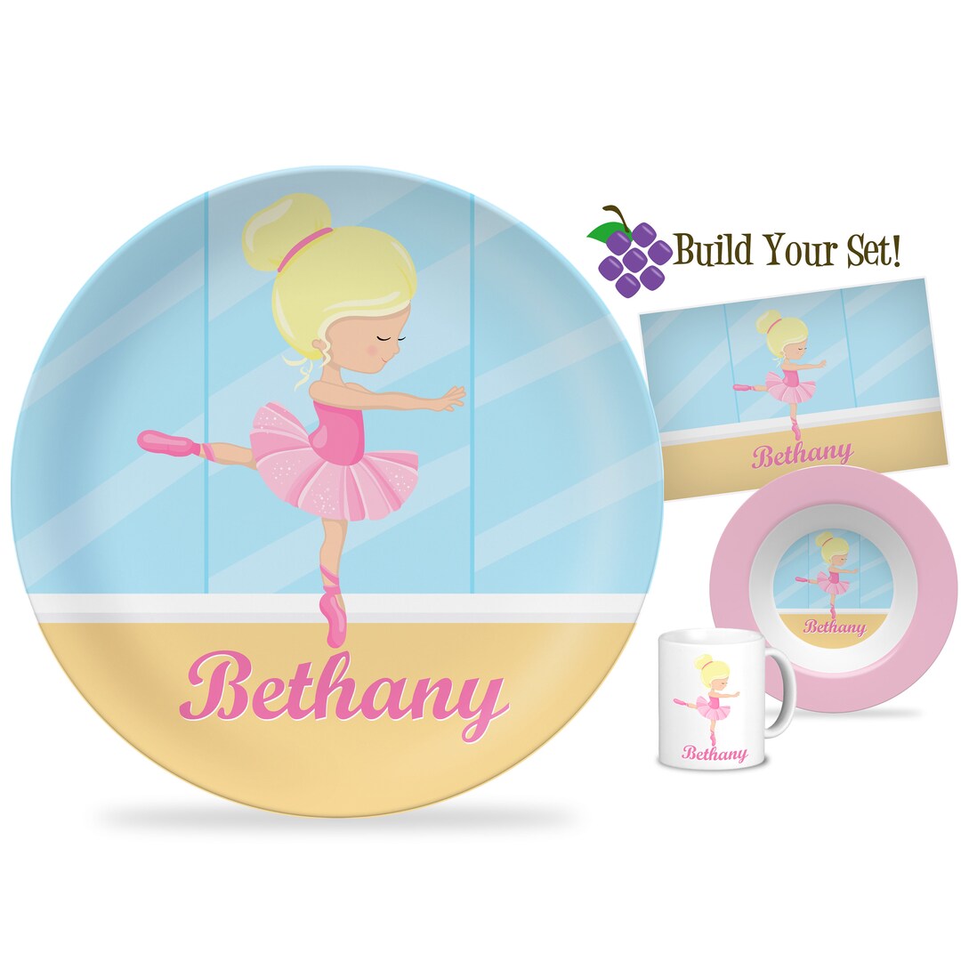 Personalized Ballerina Plate - Ballet Dancer Dinner Plate, Cute Little ...