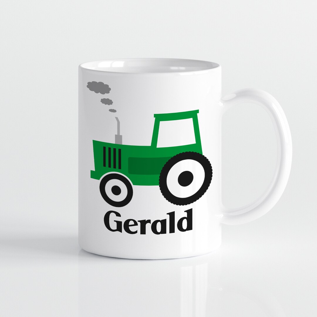 Kids Tractor Mug Green Farm Tractor Cup Farm Equipment - Etsy