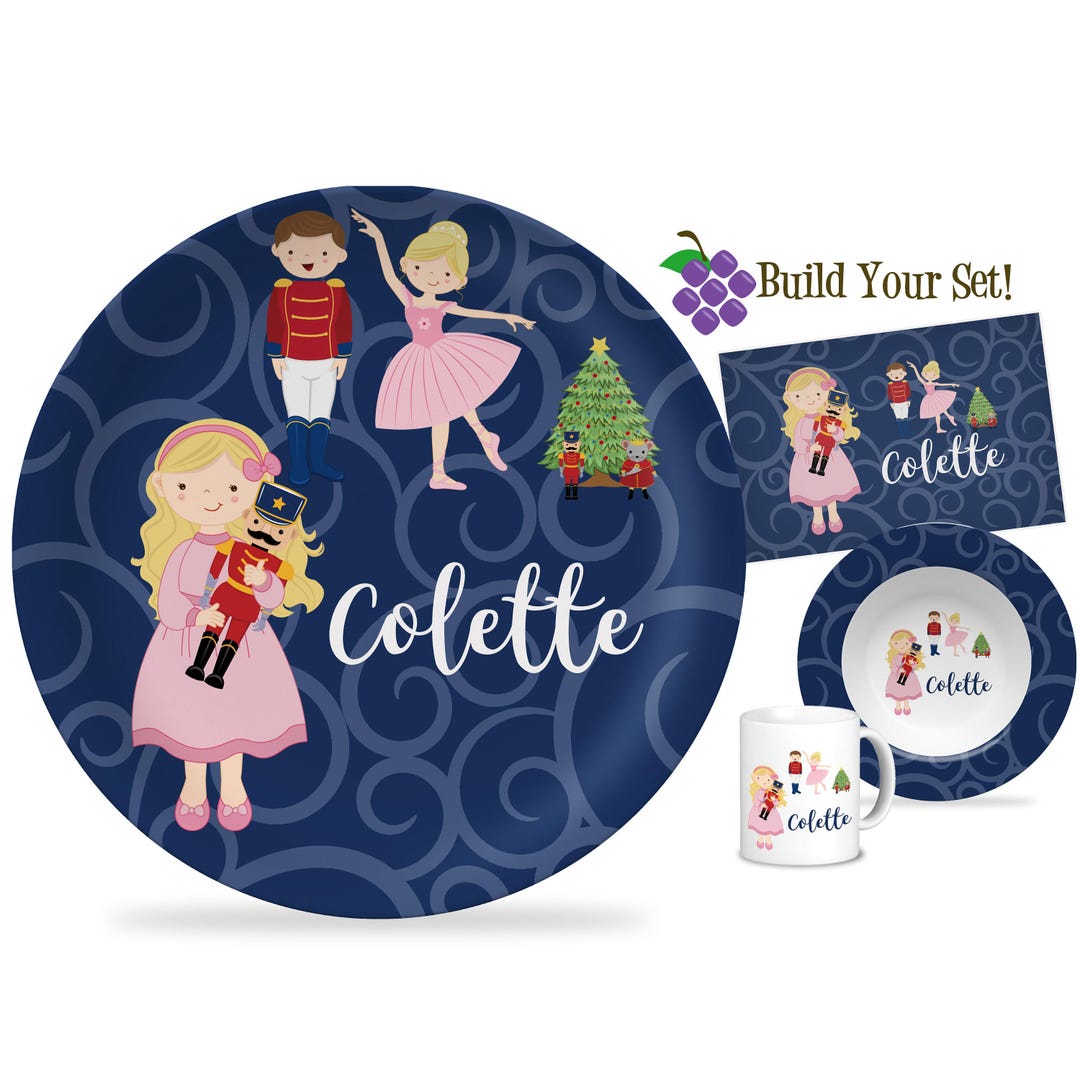 Nutcracker Ballet Kids Plate - Blue Holiday Nutcracker Dinnerware Plate ...
