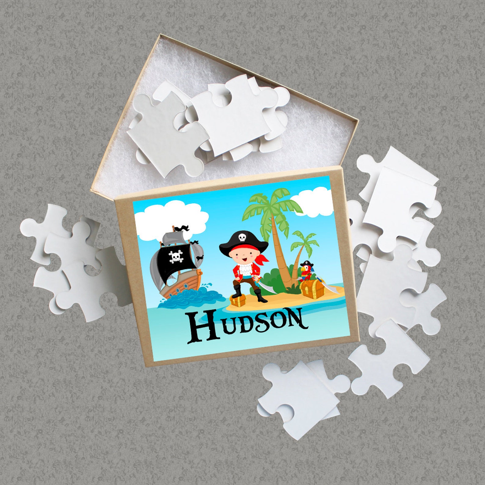 Personalized Pirate Puzzle Boy Pirate Puzzle Kids Blue - Etsy