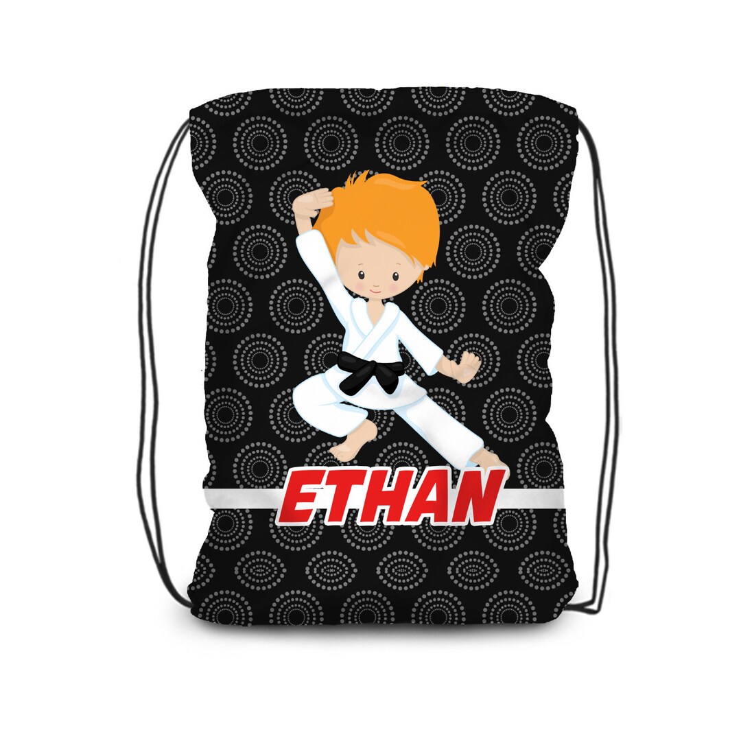 Karate Drawstring Backpack Black Dot Karate Black Belt Cinch Sack, Red ...