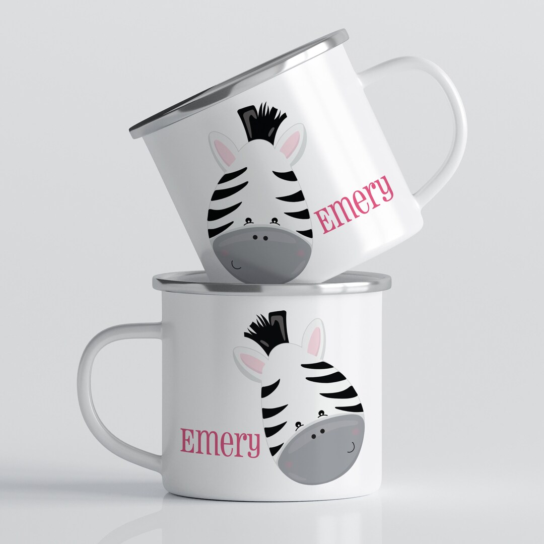 Zebra Mug Kids Green Safari Animal Drink Cup, Zoo Jungle Personalized ...