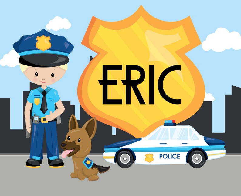 Police Puzzle - Big City Police Dog, Police Car Puzzle, Kids Badge ...