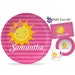 Sunshine Plate Hot Pink Stripe Cute Happy Little Sunshine Dinner Plate ...
