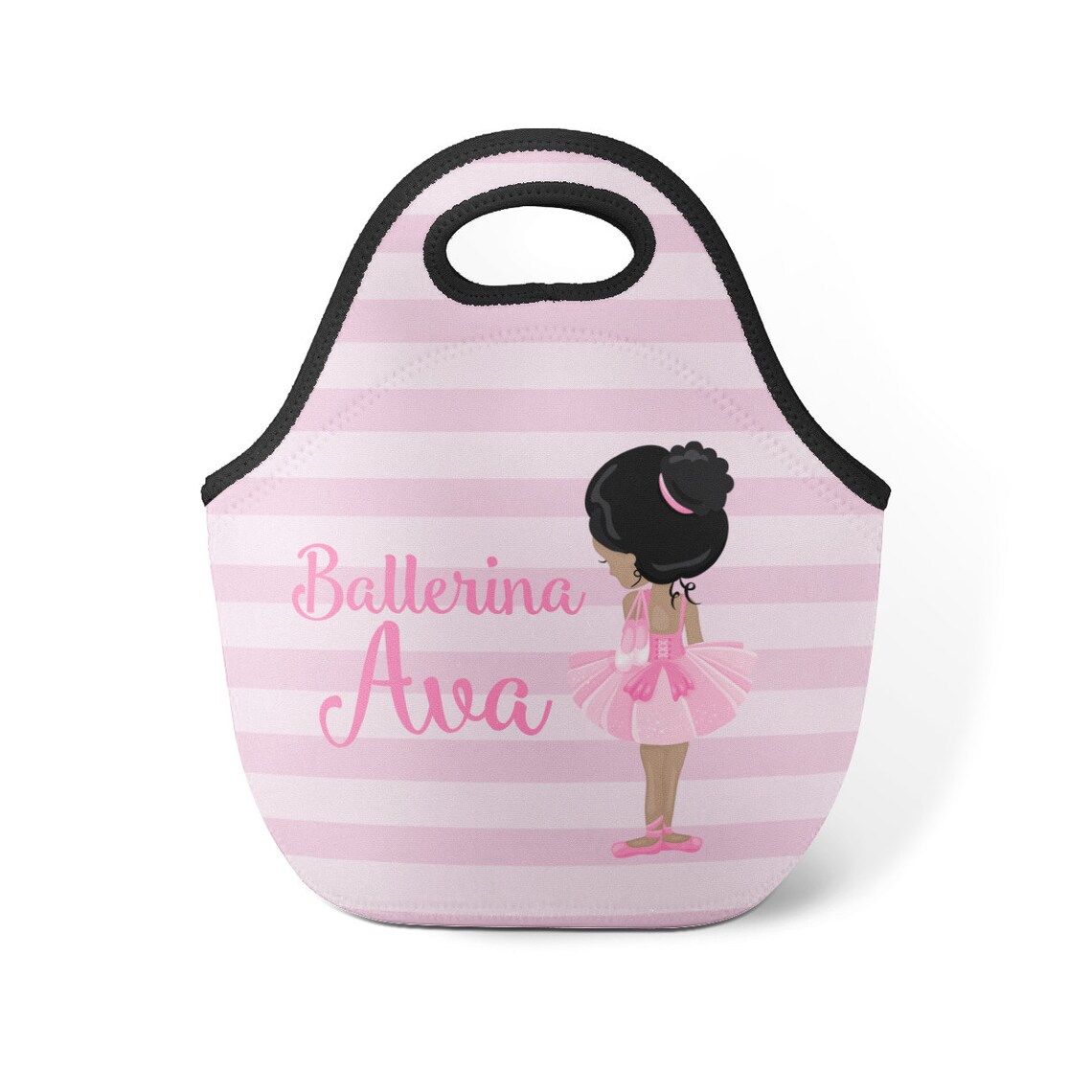 Ballerina Lunch Tote Pink Stripe Ballet Snack Sack Girl - Etsy