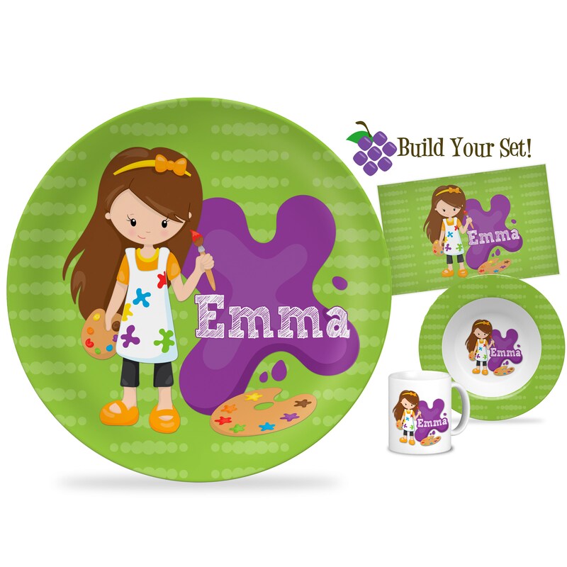 Girls Plate and Bowl - Etsy