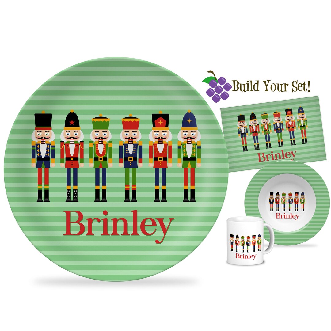 Nutcracker Personalized Plate - Mint Green Holiday Nutcracker Soldier ...