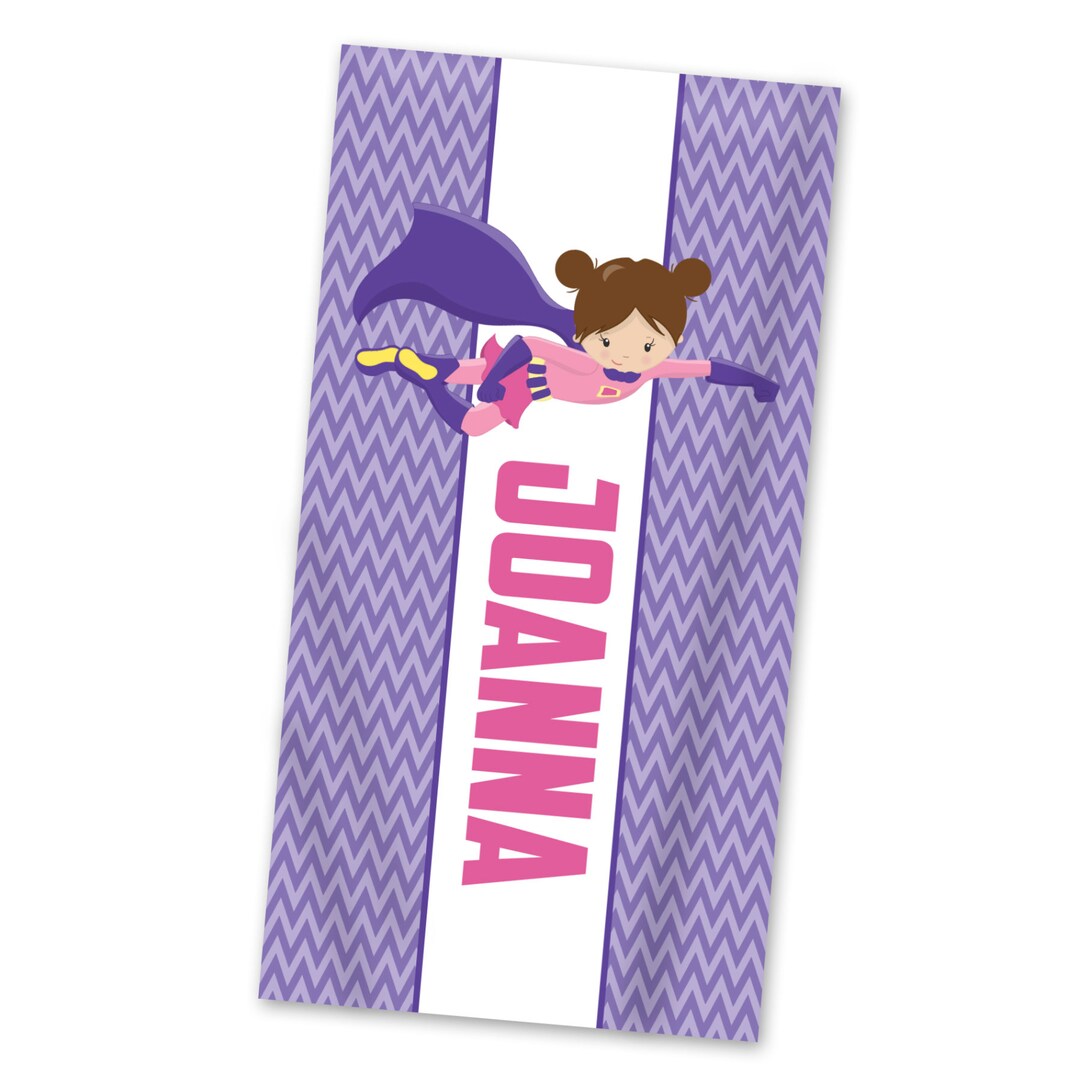 Superhero Beach Towel - Purple Chevron Superhero Lightweight Pool Towel ...